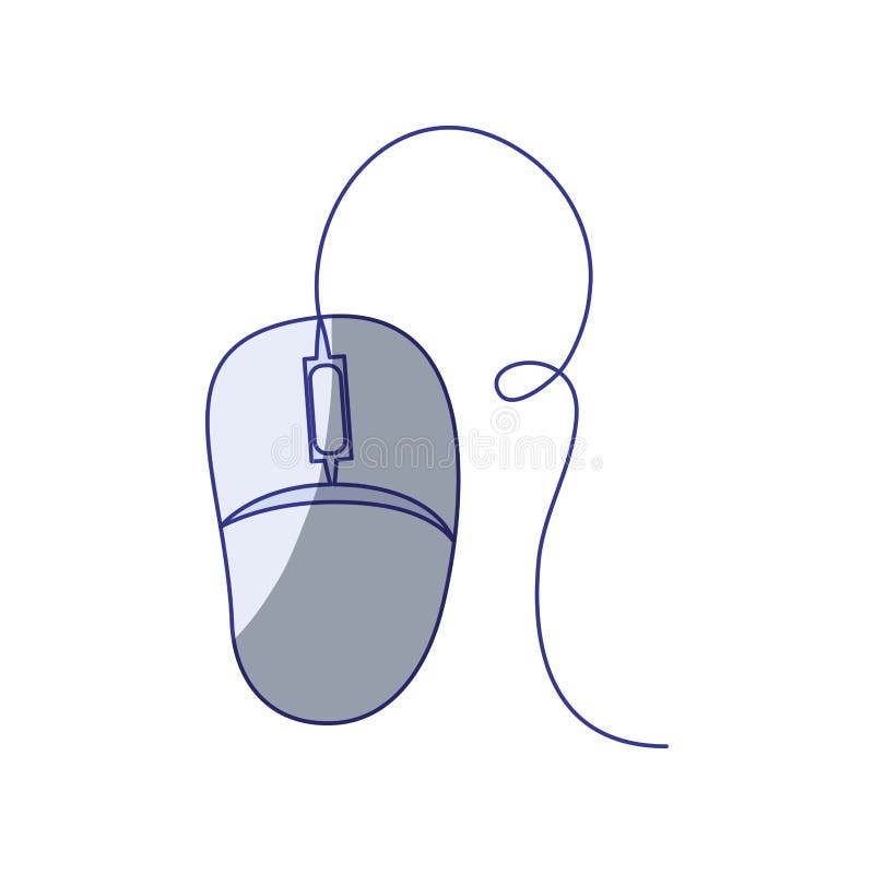 White Background with Blue Shading Silhouette of Computer Mouse Stock ...