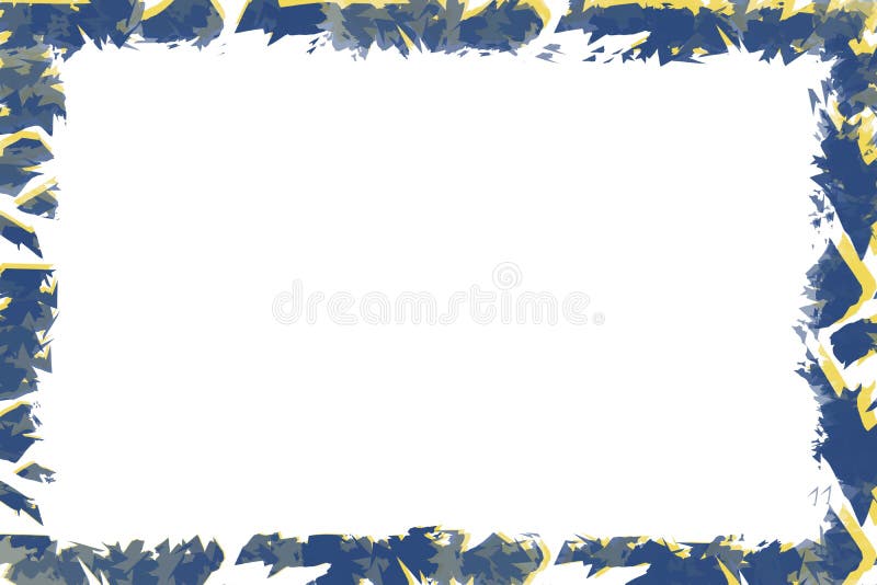 White Background with Blue and Yellow Frame As Art Stock Illustration ...