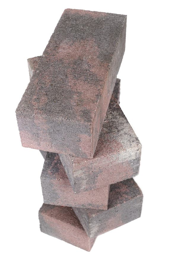 White Background. Brick Made of Concrete. Multi-colored Block for ...