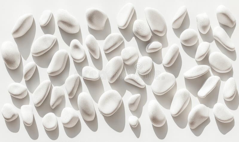 A White Background with a Bunch of White Rocks Scattered Around it ...