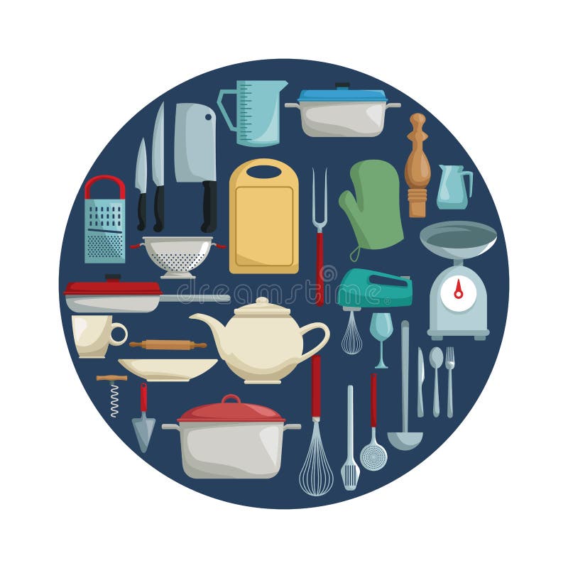 White Background with Color Circular Border with Different Elements ...