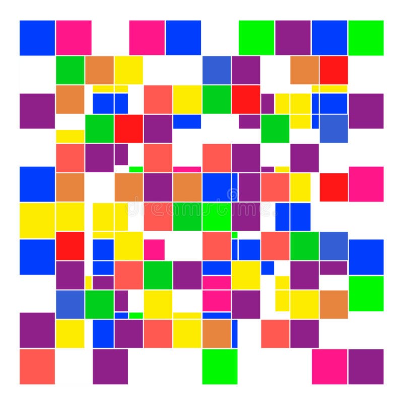 White Background with Colored Squares Stock Illustration - Illustration ...