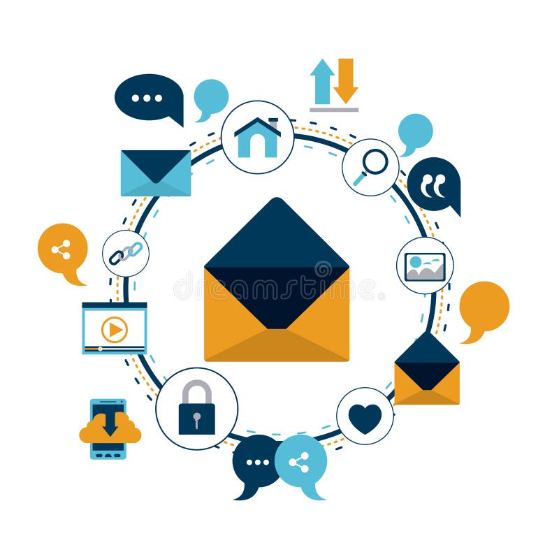 Circular Internet Security Icon Set Stock Illustration - Illustration ...