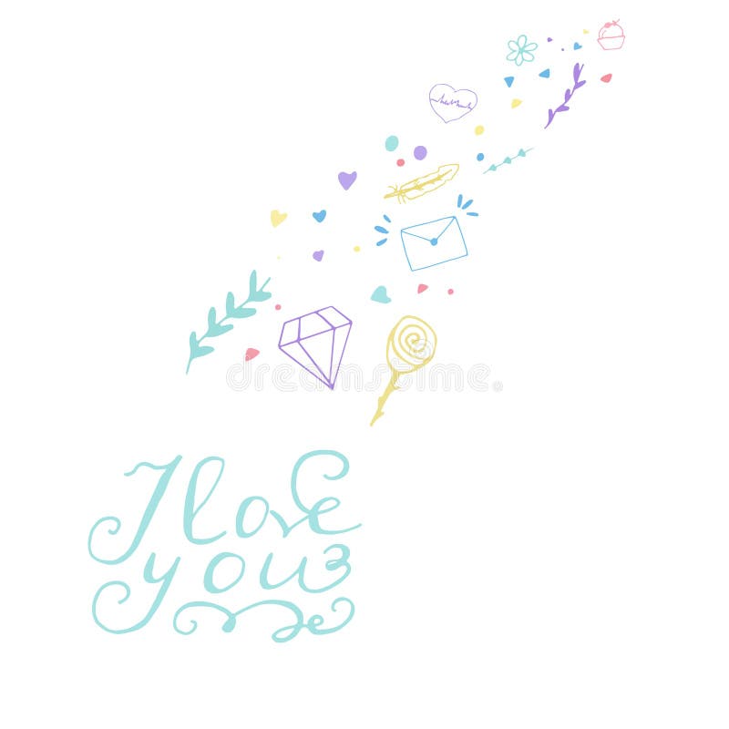 White Background with Colorful Love Design Stock Vector - Illustration ...