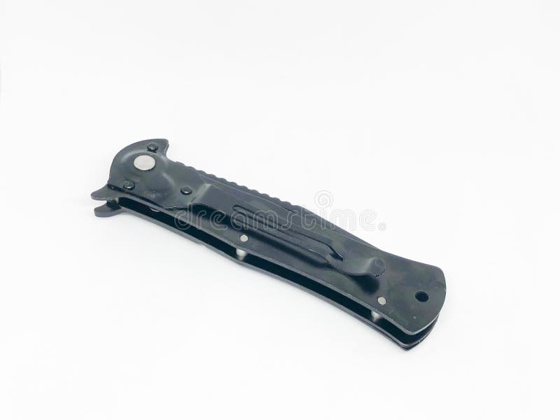 Automatic Pocket Knife Blade, White Background Stock Image - Image of ...