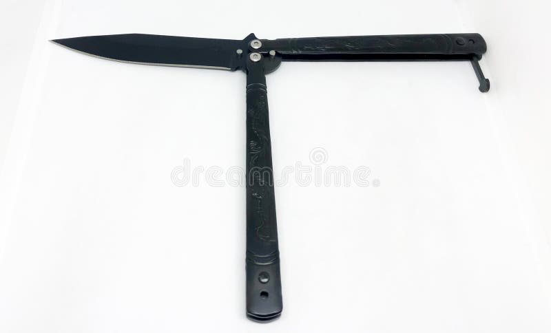 Automatic Pocket Knife Blade, White Background Stock Image - Image of ...