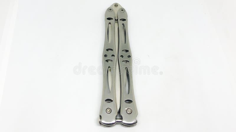 Automatic Pocket Knife Blade, White Background Stock Photo - Image of ...
