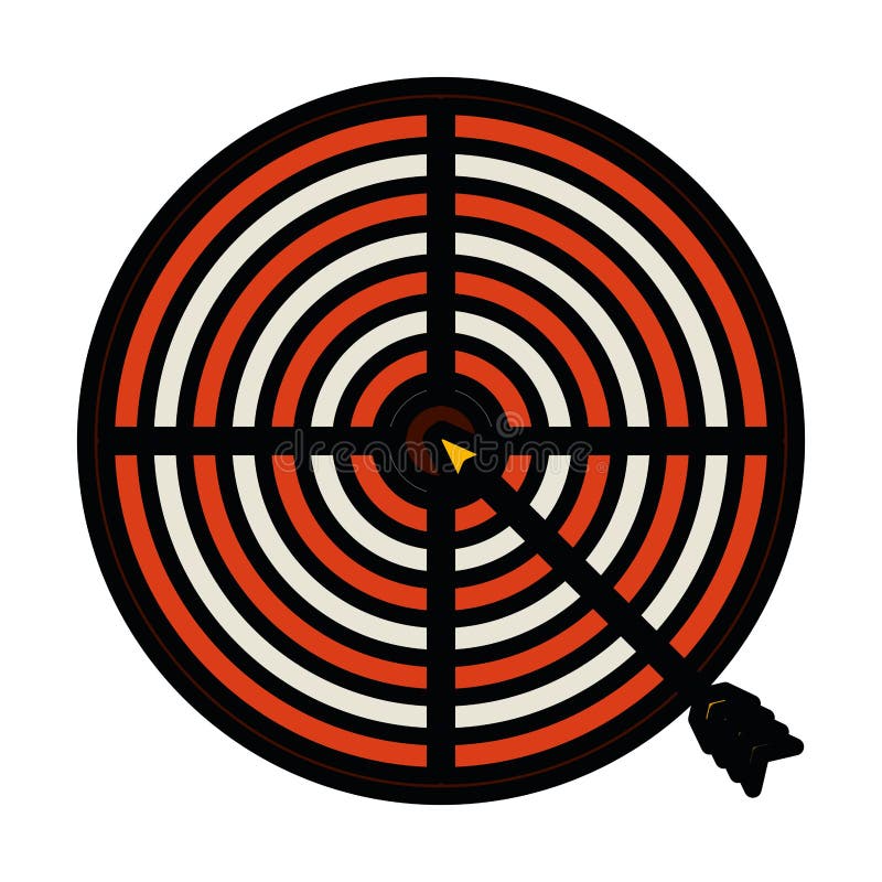 White Background with Colorful Silhouette of Arrow on Target with Thick ...