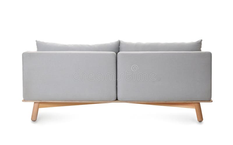 Comfortable Sofa on White Background Stock Photo - Image of rear ...