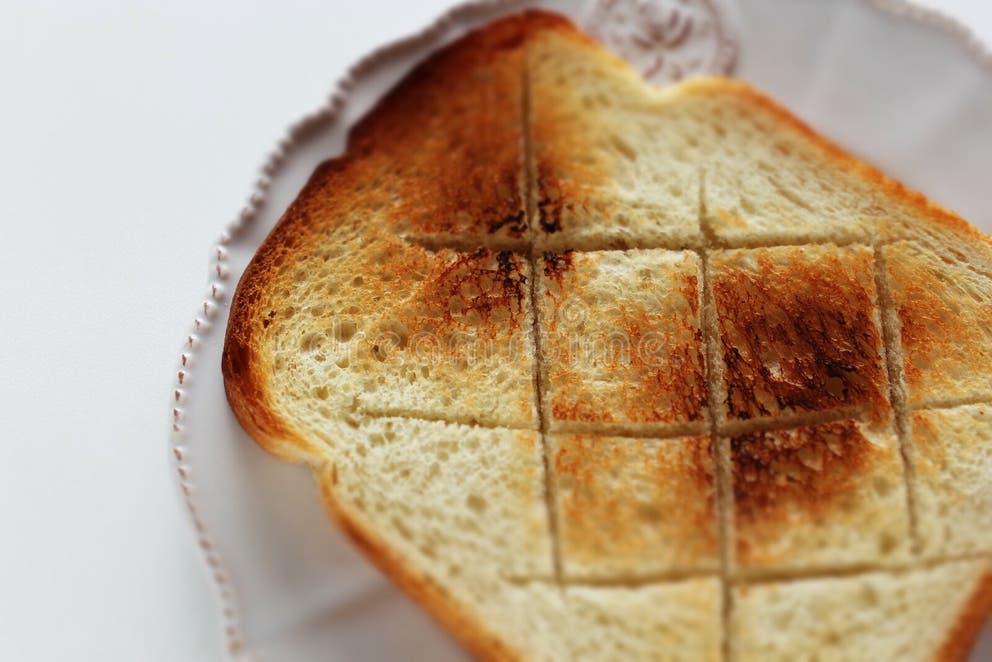 Toast on Dish for Breakfast Stock Image - Image of background, copy ...