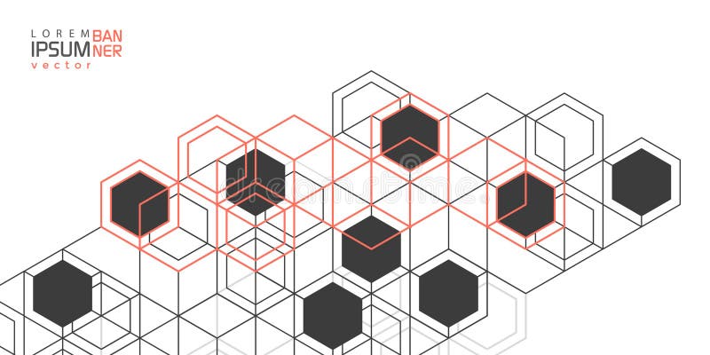 White Background from Cubes and Lines. Linear Geometric Drawing ...