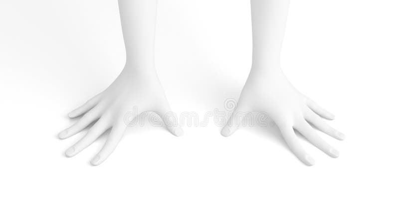 White Background 3d Hand Gesture. 3d Illustration, Rendering Stock ...