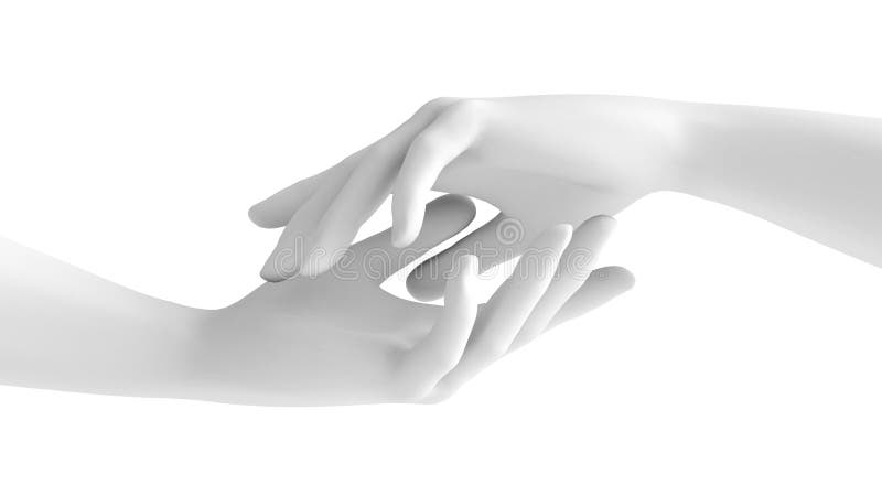 White Background 3d Hand Gesture. 3d Illustration, Rendering Stock ...