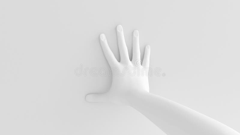 White Background 3d Hand Gesture. 3d Illustration, Rendering Stock ...
