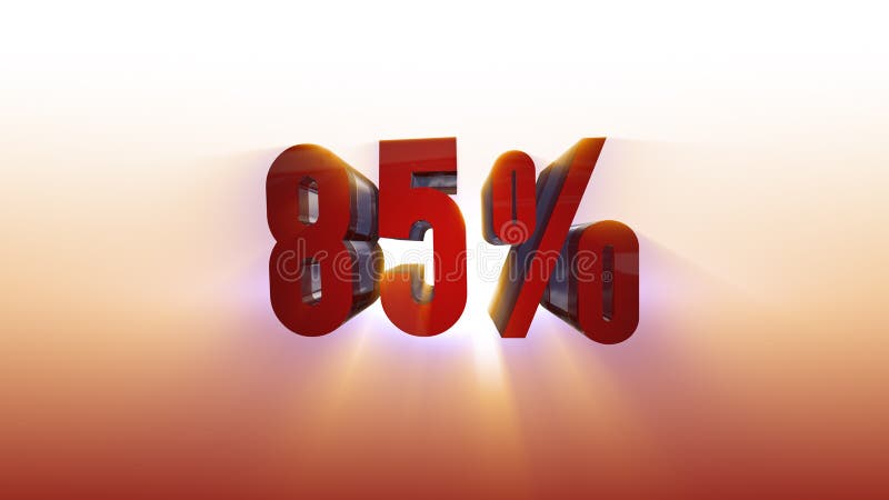 85 percent in gold (3D) stock illustration. Illustration of increment ...