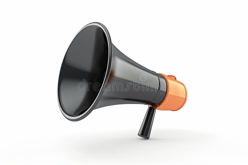 White Background with 3D Megaphone Symbol for Announcements ...