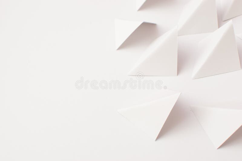 White Background with 3d Triangle Shapes, Close Up Stock Photo - Image ...