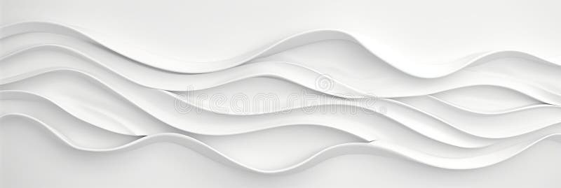 White Background with 3D Wavy Lines, Creating an Elegant and Modern ...