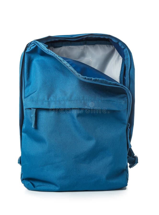 Empty School Backpack on White Background Stock Image - Image of ...