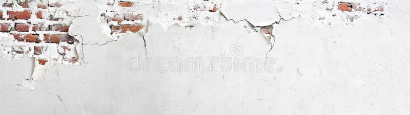 Distressed White Wall with Brick Detail Vintage Background Stock ...