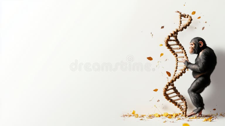 White Background DNA Primate Design Stock Illustration - Illustration ...
