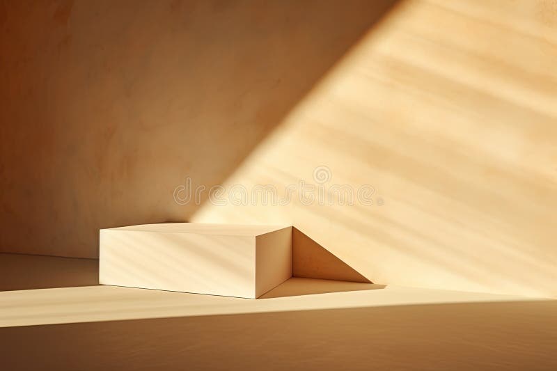 White Background. Dramatic Light Rays and Shadows. Geometric Shapes ...