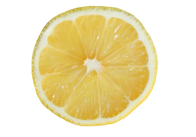 A Fresh Lemon Cut in Half Isolated on White Background Stock Image ...