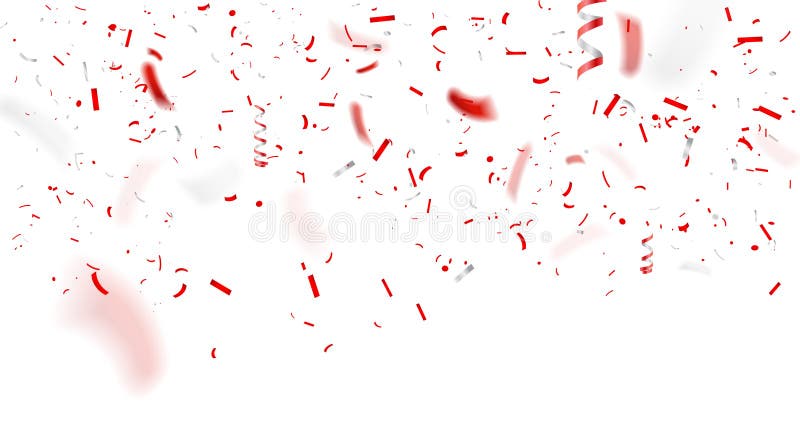 White Background with Falling Confetti and Copy Space for Your Text ...