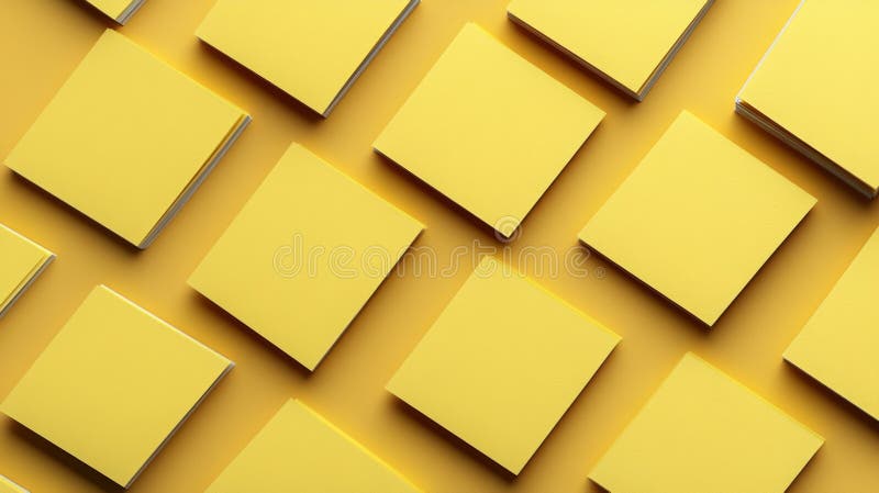 White Background Features Isolated Yellow Blank Sticky Notes Stock ...