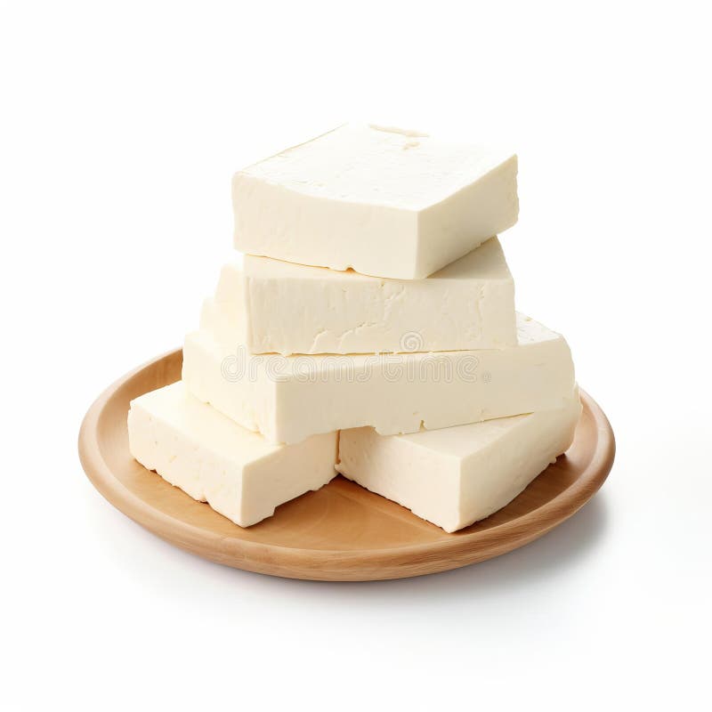 White Background Features Stacked Rectangular Tofu Blocks only Stock ...