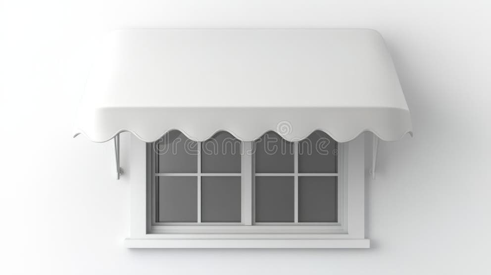 A White Background Featuring a Side View of a Window Awning with ...