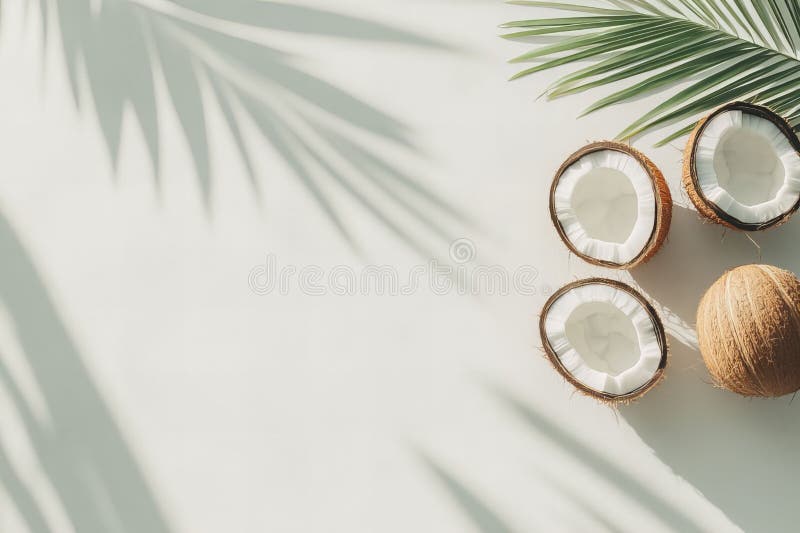 A White Background with Four Coconuts on it Stock Illustration ...