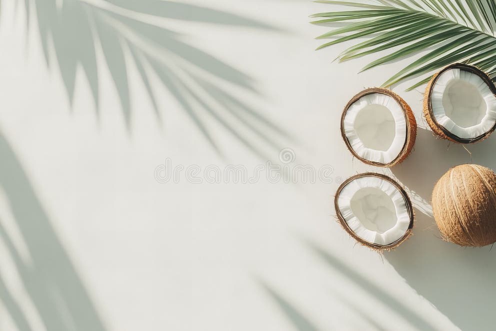 A White Background with Four Coconuts on it Stock Illustration ...
