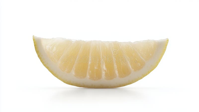 On a White Background, a Fresh Lime Slice is Presented in Isolation, Its Vibrant Green Color ...