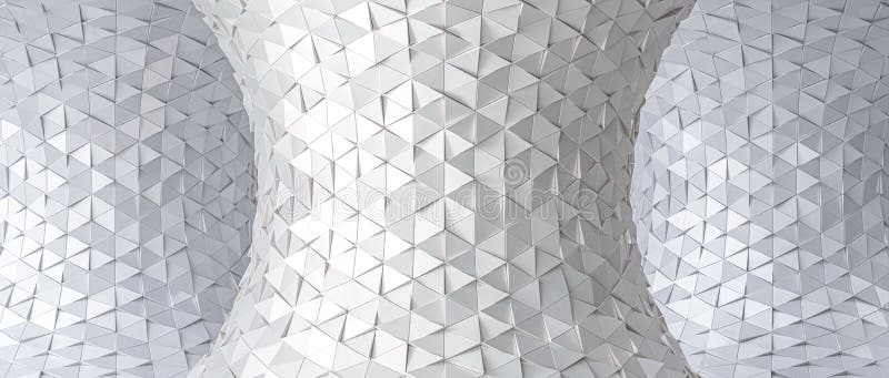 White Background Geometric Curved Triangular Mosaic Stock Illustration ...