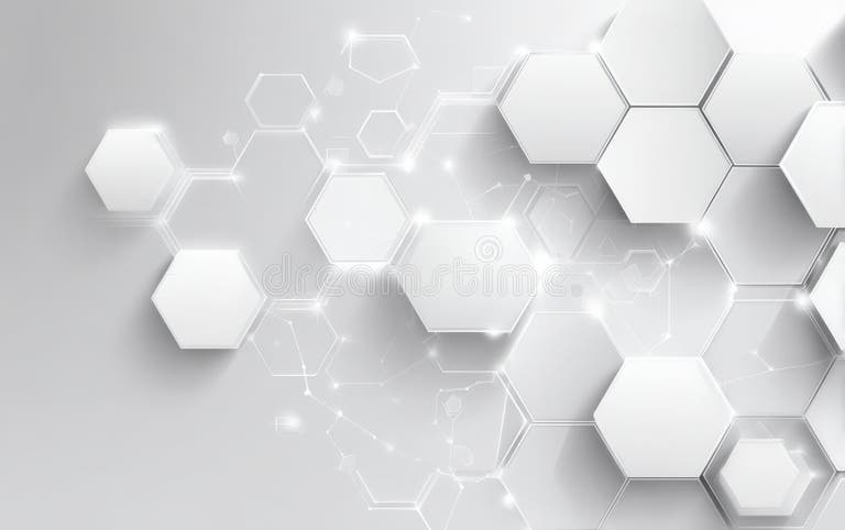 White Background with a Geometric Hexagon Pattern Adds Depth Stock ...