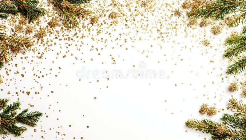 White Background with a Gold Border and a Green Pine Tree Silhouette ...