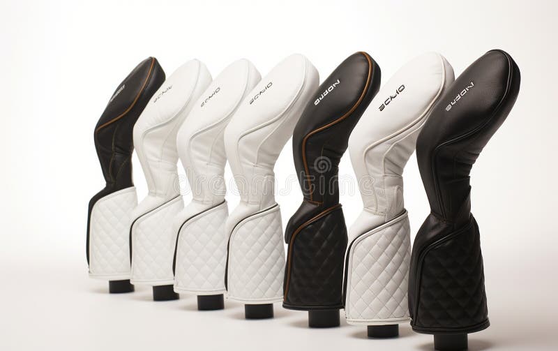 White Background Golf Club Headcovers Stock Illustration - Illustration ...
