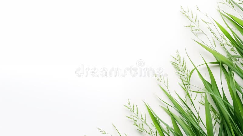 A White Background with a Green Grass Border Stock Illustration ...