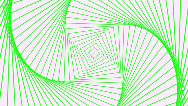 White Background with Green Lines Rotating Over and Over Again. Stock ...