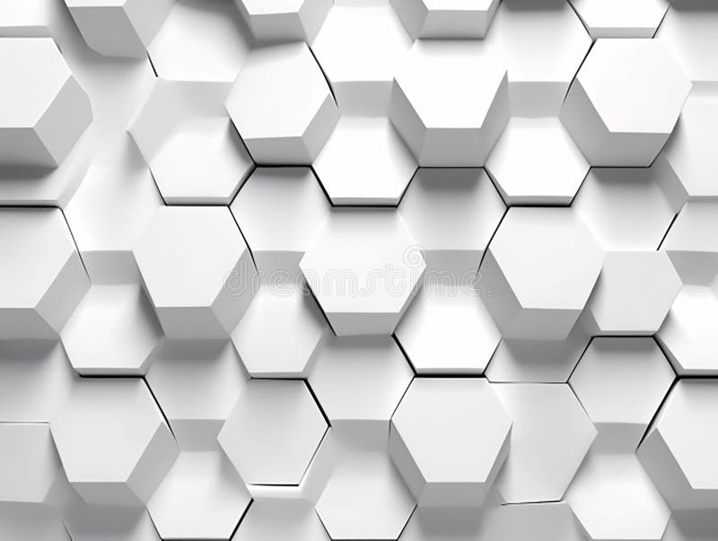 White Background with Hexagonal Shapes Pattern Stock Illustration ...