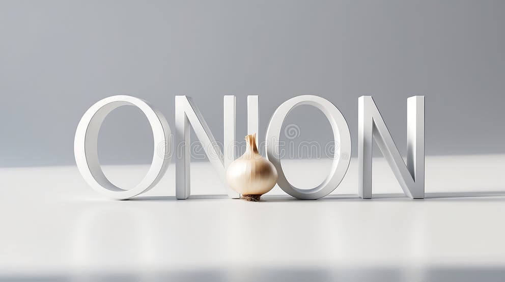 Creative Typography Arrangement Featuring Onion with Bold Letters ...
