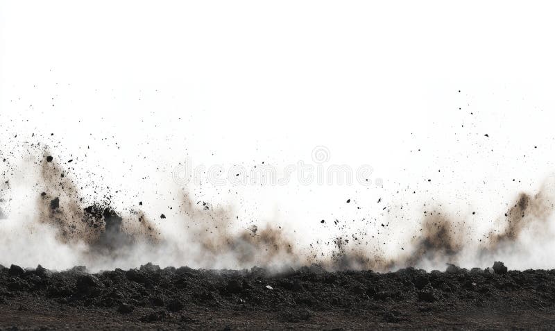 White Background with an Isolated Abstract Dust Explosion for Creative ...