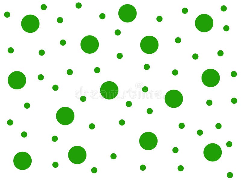 On a White Background, Large and Small Circles of Green Color Stock ...