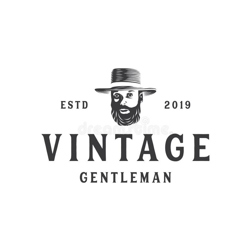 Vintage Man Logo Design Template Stock Vector - Illustration of badge ...