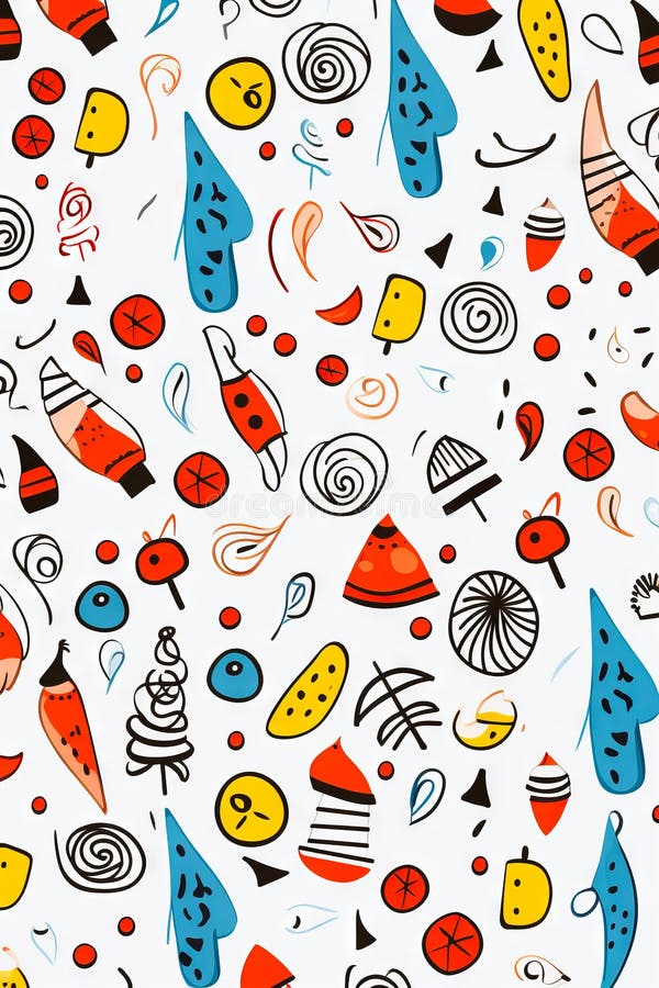 White Background with Lot of Different Colored Objects on it ...