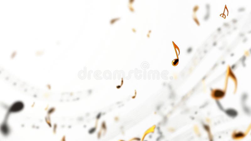 A White Background with a Lot of Musical Notes Scattered Around Stock ...