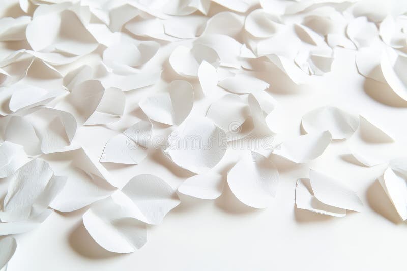 A White Background with a Lot of White Paper Flowers Stock Illustration ...