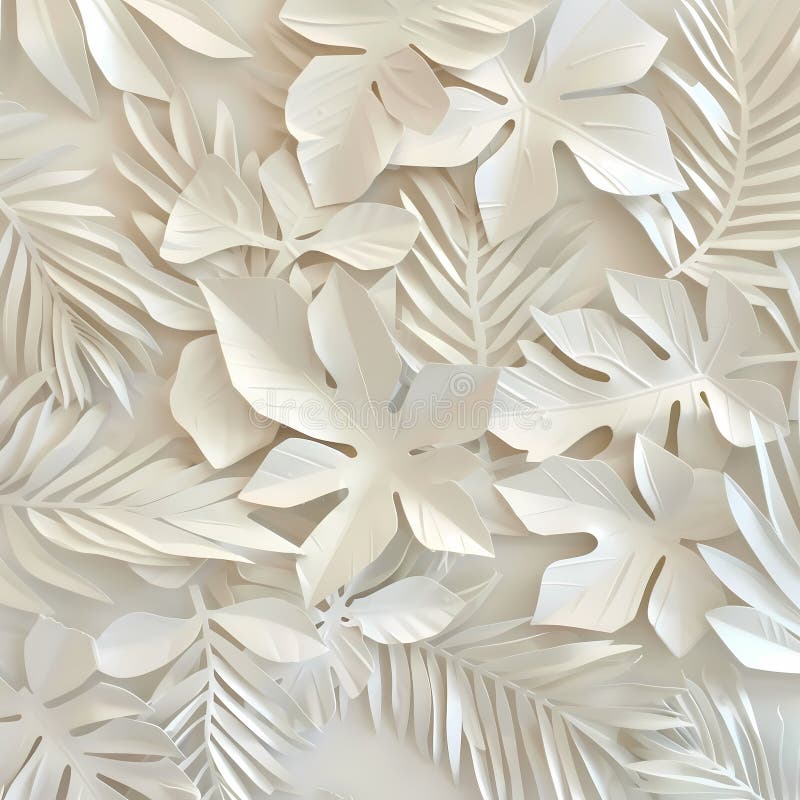 A White Background with a Lot of Paper Leaves Stock Illustration ...