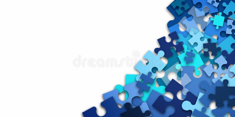 White Background Made from Blue Puzzle Pieces Stock Illustration ...